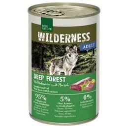 REAL NATURE WILDERNESS Nassfutter Hund, Adult, Deep Forest, Wildschwein mit Hirsch 24x400 g
