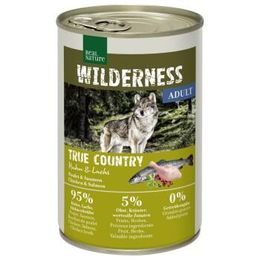 REAL NATURE WILDERNESS Nassfutter Hund, Adult, True Country, Huhn und Lachs 12x400 g