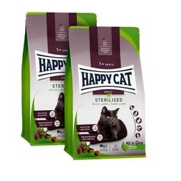 Happy Cat Sterilised Trockenfutter Katze Adult, Weide-Lamm 2x10 kg