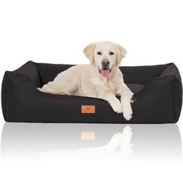Knuffelwuff Hundebett Lotte aus Velours mit feinem Handwebcharakter schwarz XXL