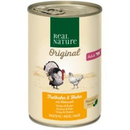 REAL NATURE Original Nassfutter Katze, Adult, Truthahn und Huhn mit Walnuss&ouml;l 12x400 g