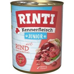 Rinti Kennerfleisch Nassfutter Hund, Junior, Dose Rind 24x800 g