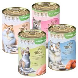 LYRA PET Lecker.Pet Balu&rsquo;s, Emily's, Leo's & Mia's 100 % Fisch & Fleisch Katzenfutter Nassfutter Mix