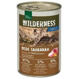 REAL NATURE WILDERNESS Nassfutter Katze, Adult Wide Savannah, Lamm und Wildschwein 24x400 g