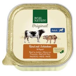 REAL NATURE Nassfutter Hund, Adult, Rind und Schinken 34x100 g