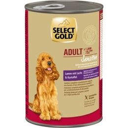 SELECT GOLD Nassfutter Hund Sensitive Adult Lamm mit Lachs und Kartoffel 12x400 g
