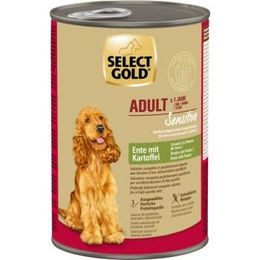 SELECT GOLD Nassfutter Hund Sensitive Adult Ente mit Kartoffel 12x400 g