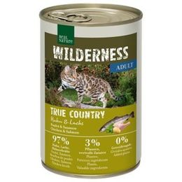 REAL NATURE WILDERNESS Nassfutter Katze, Adult True Country, Huhn und Lachs 24x400 g
