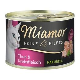 Miamor Feine Filets Naturell Thun und Krebsfleisch 12x156 g