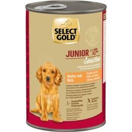 SELECT GOLD Nassfutter Hund Sensitive Junior Huhn und Reis 12x400 g
