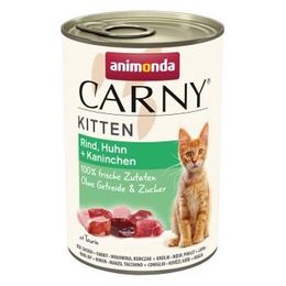 animonda Carny Nassfutter Katze Kitten Rind, Huhn und Kaninchen 24x400 g