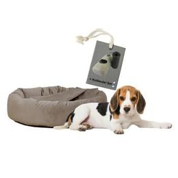 Rohrschneider &reg; Hundekissen inkl. Gratis-Beigabe, Kuschelh&ouml;hle "Denver" taupe M