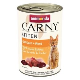 animonda Carny Nassfutter Katze Kitten Gefl&uuml;gel und Rind 12x400 g
