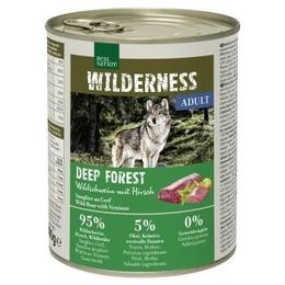 REAL NATURE WILDERNESS Nassfutter Hund, Adult, Deep Forest, Wildschwein mit Hirsch 12x800 g