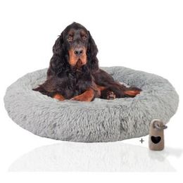 Rohrschneider &reg; Hundebett Donut mit Gratis-Beigabe, Extra flauschiges Hundekissen L