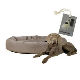 Rohrschneider &reg; Hundekissen inkl. Gratis-Beigabe, Kuschelh&ouml;hle "Denver" taupe L