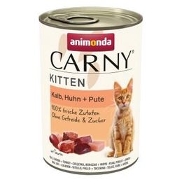 animonda Carny Nassfutter Katze Kitten Kalb, Huhn und Pute 48x400 g