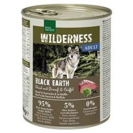 REAL NATURE WILDERNESS Nassfutter Hund, Adult, Black Earth, Rind mit Strau&szlig; und B&uuml;ffel 24x800 g