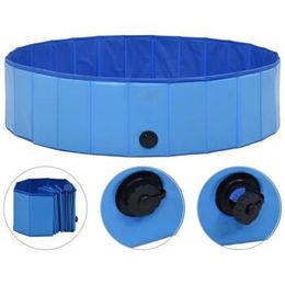 vidaXL Hunde-Pool blau 1,2 m, 30 cm