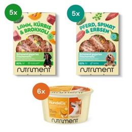 Nutriment Frischemen&uuml; Pferd & Lamm 10x400g Hundeeis 6x90ml