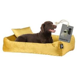 Rohrschneider &reg; Hundebett inkl. Gratis-Beigabe, Kuschelsofa gelb L
