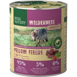 REAL NATURE WILDERNESS Nassfutter Hund, Adult, Mellow Fields, B&uuml;ffel und Lamm 12x800 g