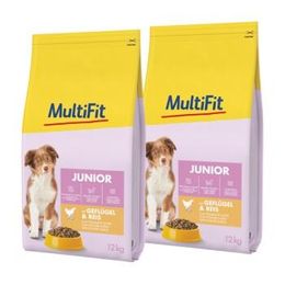 MultiFit Trockenfutter Hund Junior, mit Gefl&uuml;gel & Reis 2x12 kg