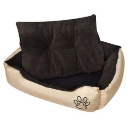 vidaXL Hundebett beige und dunkelbraun 80 cm, 80 cm, 21 cm