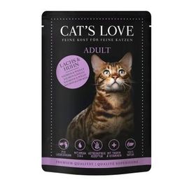 CAT'S LOVE Nassfutter Katze Adult in Gelee Lachs und Huhn 48x85 g