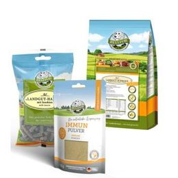 Bellfor IBD Set f&uuml;r Hunde - Landgut-Schmaus 7,5 kg + Immun Pulver 80g + Landgut-Happen 200g