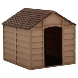 vidaXL Hundeh&uuml;tte Braun PP Hundehaus Hundeh&ouml;hle Hundebox 71 cm, 71,5 cm, 68 cm
