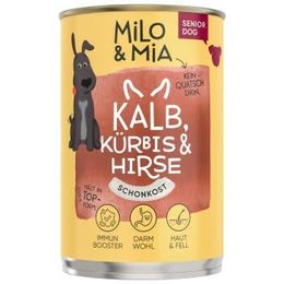 Milo & Mia Kalb, K&uuml;rbis & Hirse 24x400 g