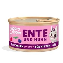 Edgard & Cooper Nassfutter Katze Kitten St&uuml;ckchen in So&szlig;e Ente und Huhn 36x85 g