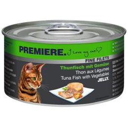 Premiere Fine Filets Nassfutter Katze Adult Jelly Thunfisch mit Gem&uuml;se 48x100 g