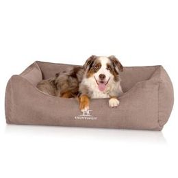 Knuffelwuff orthop&auml;disches Hundebett mit F&auml;cher-Wendekissen Baltimore beige XXL