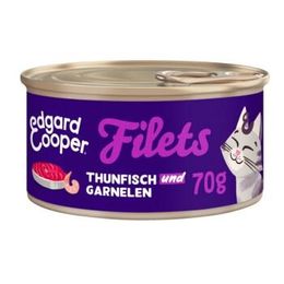 Edgard & Cooper Nassfutter Katze Adult Filets Thunfisch und Garnelen 48x70 g