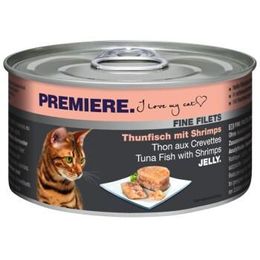 Premiere Fine Filets Nassfutter Katze Adult Jelly Thunfisch mit Shrimps 48x100 g