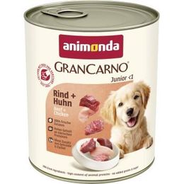 animonda GranCarno Original Nassfutter Hund Junior, Rind und Huhn 24x800 g