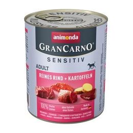animonda GranCarno Sensitiv Nassfutter Hund Adult, Rind und Kartoffel 12x800 g