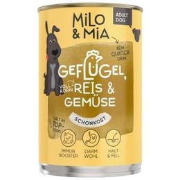 Milo & Mia Gefl&uuml;gel, Reis & Gem&uuml;se 24x400 g