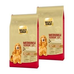 SELECT GOLD Sensitive Trockenfutter Hund Senior Medium Lamm und Reis 2x12 kg