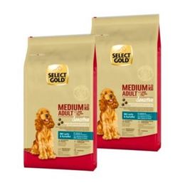 SELECT GOLD Sensitive Trockenfutter Hund Adult Medium Lachs und Kartoffel 2x12 kg