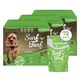 LYRA PET Lecker.Pet Surf'n'Turf Pouches Hundefutter Nassfutter 4er Mix Multipack