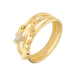 Fossil Ring 'SUTTON' Damen Gr&ouml;&szlig;e 59/60 gold / transparent