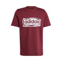 adidas Sportswear Funktionsshirt Herren Gr&ouml;&szlig;e S weinrot / wei&szlig;