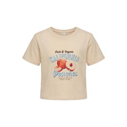 ABOUT YOU T-Shirt 'Ava' M&auml;dchen Gr&ouml;&szlig;e 122/128 beige / hellblau / orange / wei&szlig;
