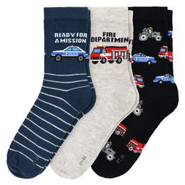 Topolino 3 Paar Jungen Socken mit Fahrzeug-Motiven