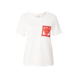 Only T-Shirt 'ONLUMA' Damen Gr&ouml;&szlig;e XL hummer / hellpink / dunkelrot / wei&szlig;