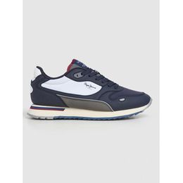 Pepe Jeans Footwear Sneakers "Bexley South" in Dunkelblau/ Wei&szlig;/ Grau - 39% | Gr&ouml;&szlig;e 45 | Herrensneakers
