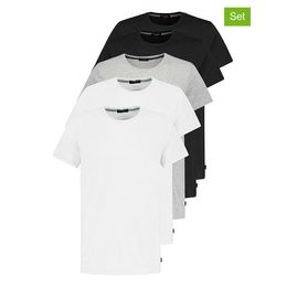 Sublevel 5er-Set: Shirts in Schwarz/ Wei&szlig;/ Hellgrau - 22% | Gr&ouml;&szlig;e L | Herren-plussize